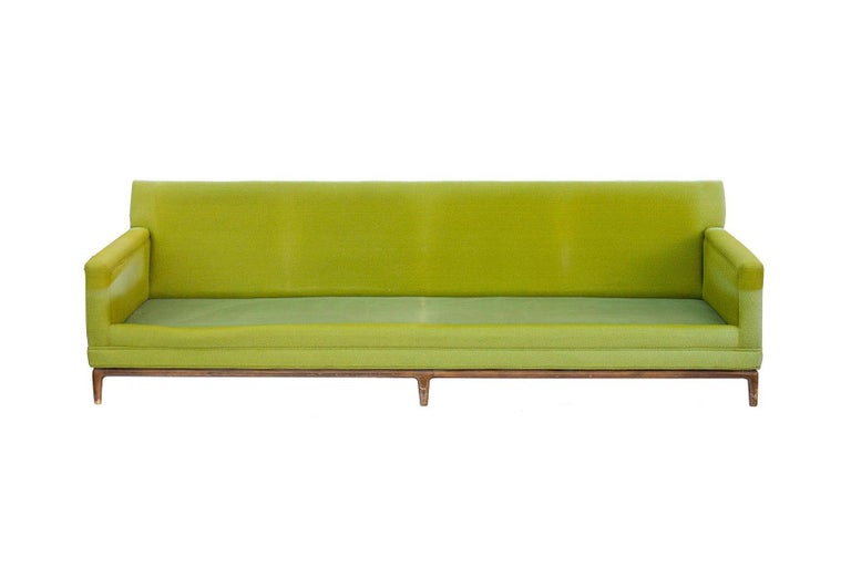 Classic Midcentury Modern Sofa with Walnut Base For Sale at 1stDibs