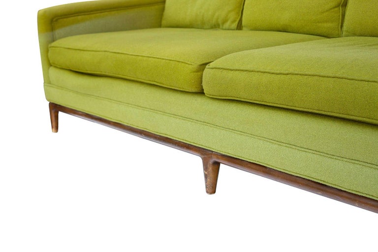Classic Midcentury Modern Sofa with Walnut Base at 1stDibs