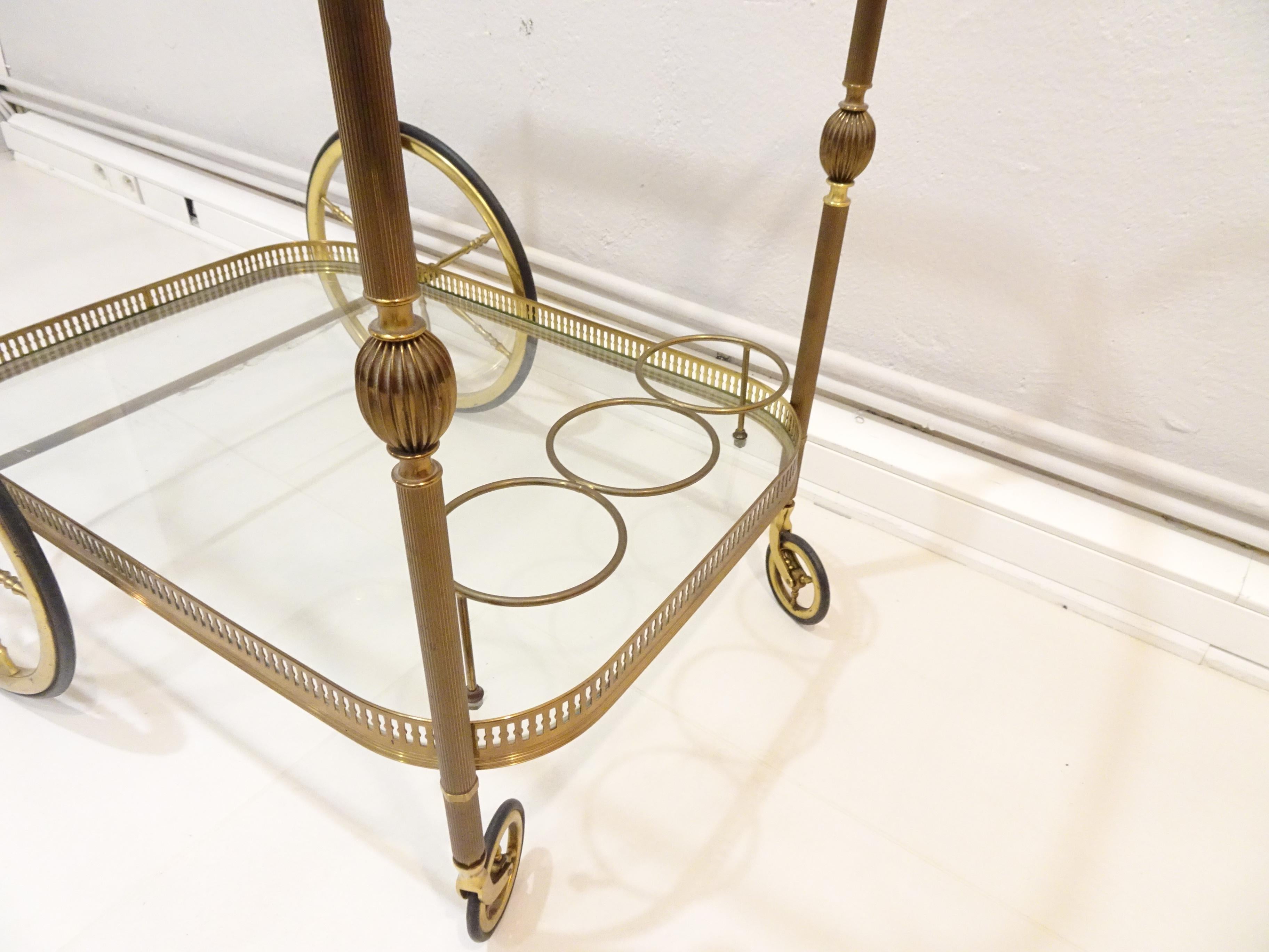Classic Neoclassical / Hollywood Regency Gilded Brass Trolley at 1stDibs