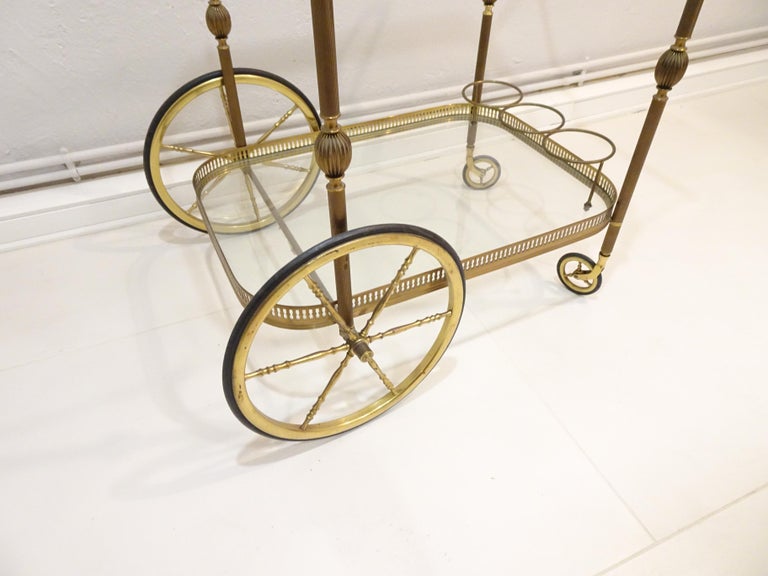 Classic Neoclassical / Hollywood Regency Gilded Brass Trolley at 1stDibs