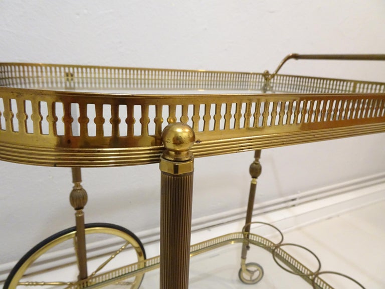 Classic Neoclassical / Hollywood Regency Gilded Brass Trolley at 1stDibs