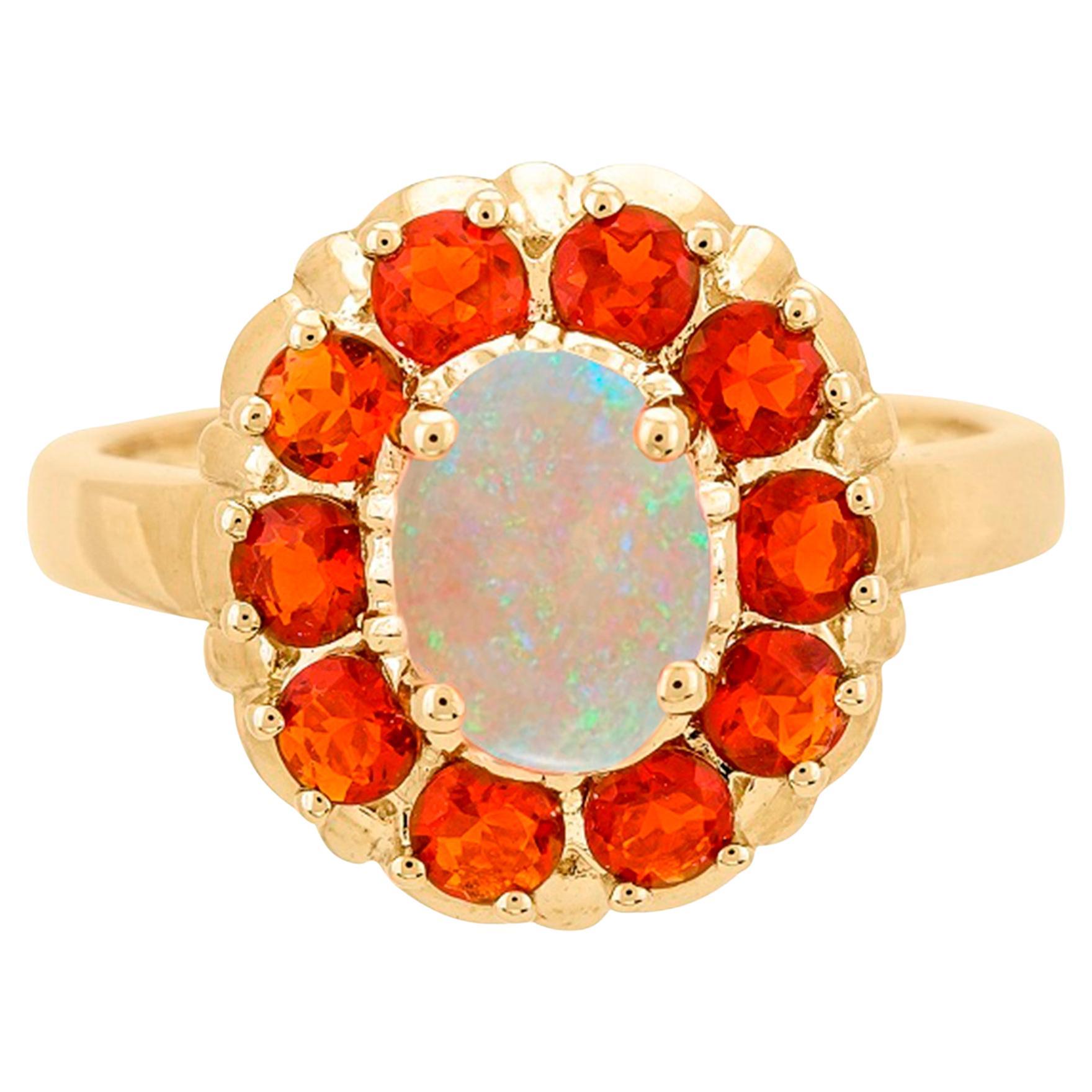 Vintage 14k Australian Opal Ring For Sale at 1stDibs