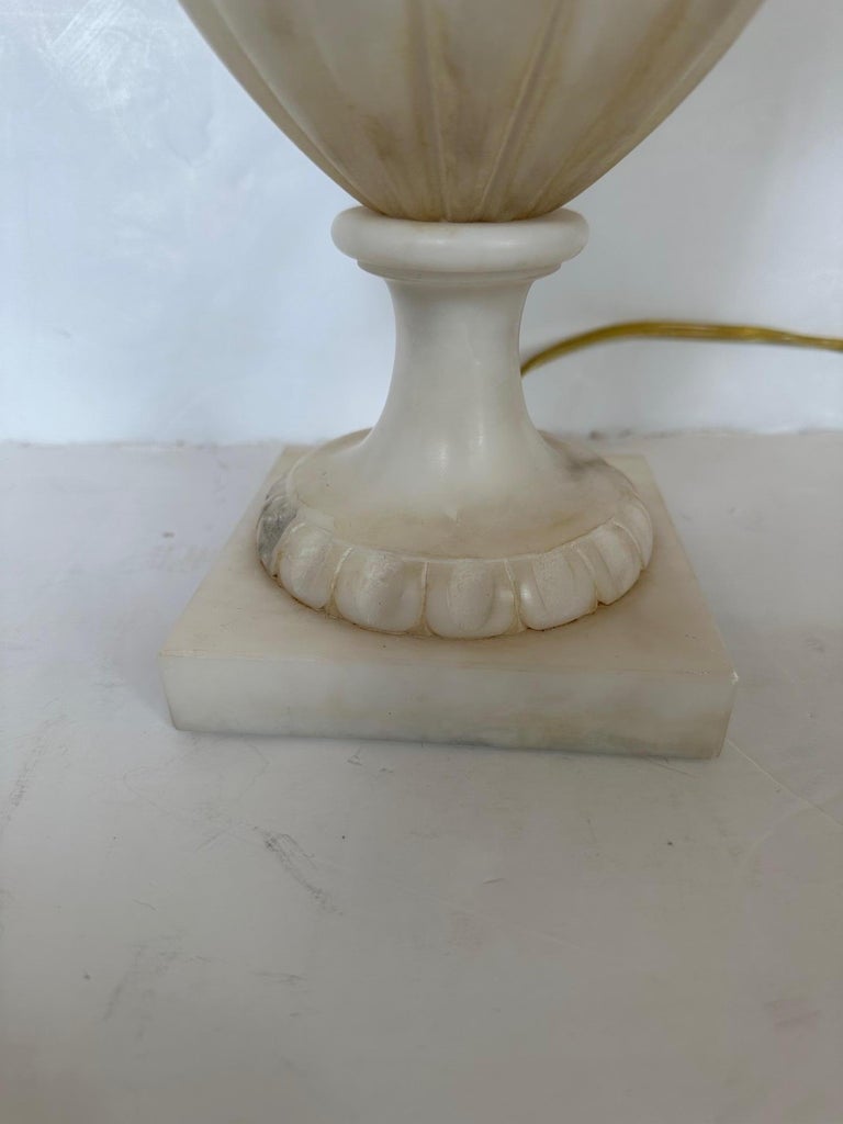 Classic Pair of Antique Alabaster Table Lamps For Sale at 1stDibs