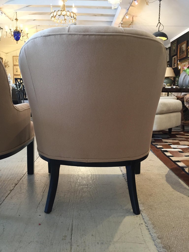 Classic Pair of Camel Hair Mid-Century Modern Dunbar Style Club Lounge ...