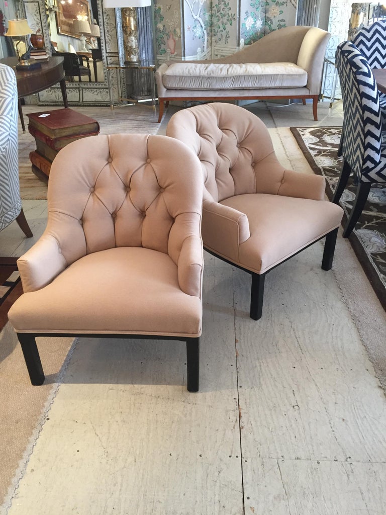 Classic Pair of Camel Hair Mid-Century Modern Dunbar Style Club Lounge ...