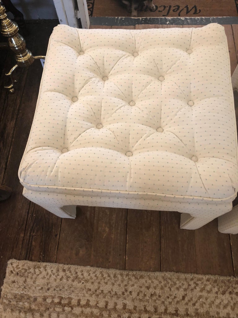 Classic Pair of Mid Century Modern Tufted Pillowtop Ottomans For Sale ...