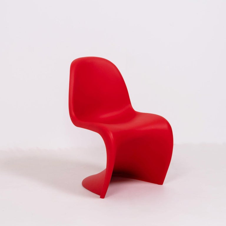 Mid Century Modern Red Panton Chairs by Verner Panton for Vitra For ...