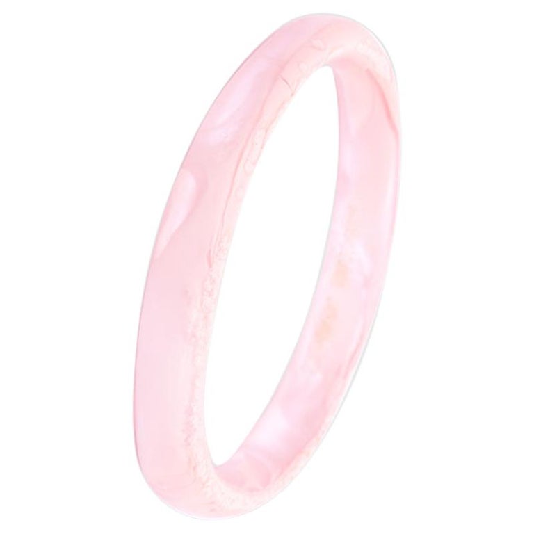 Classic Resin Wishbone Bangle in Shell Pink For Sale at 1stDibs