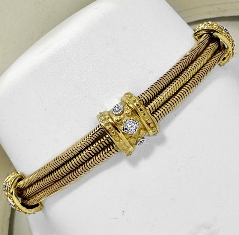 Classic Revival 14K Yellow Gold Round Snake Chain Bracelet with ...
