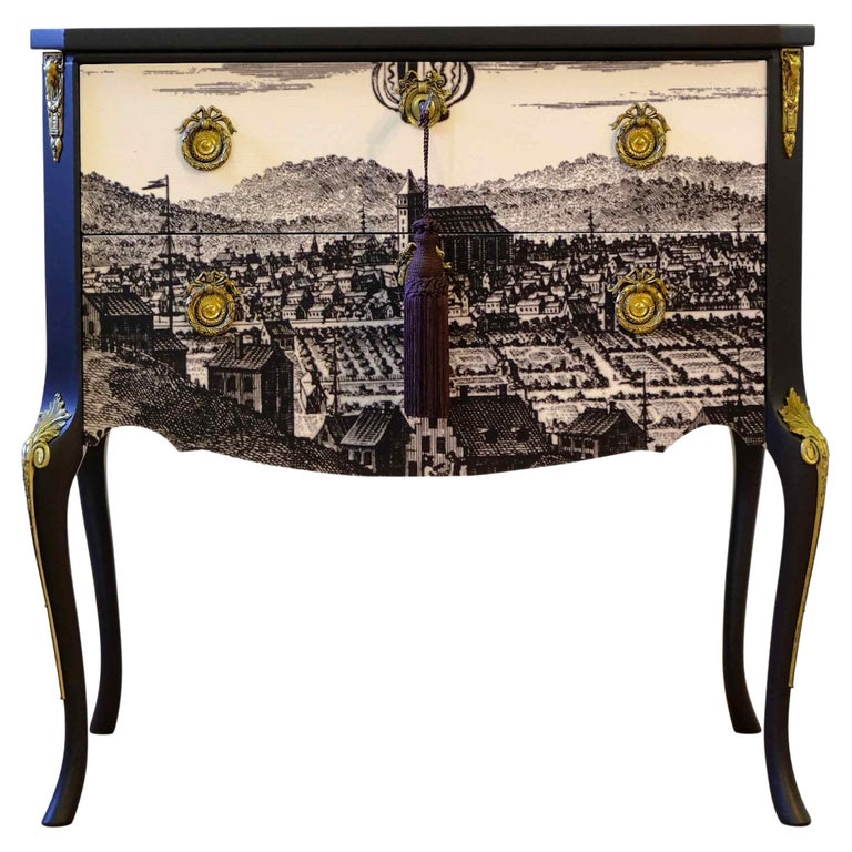 Classic Rococo Style Chests with 17th Century Style Print For Sale at ...