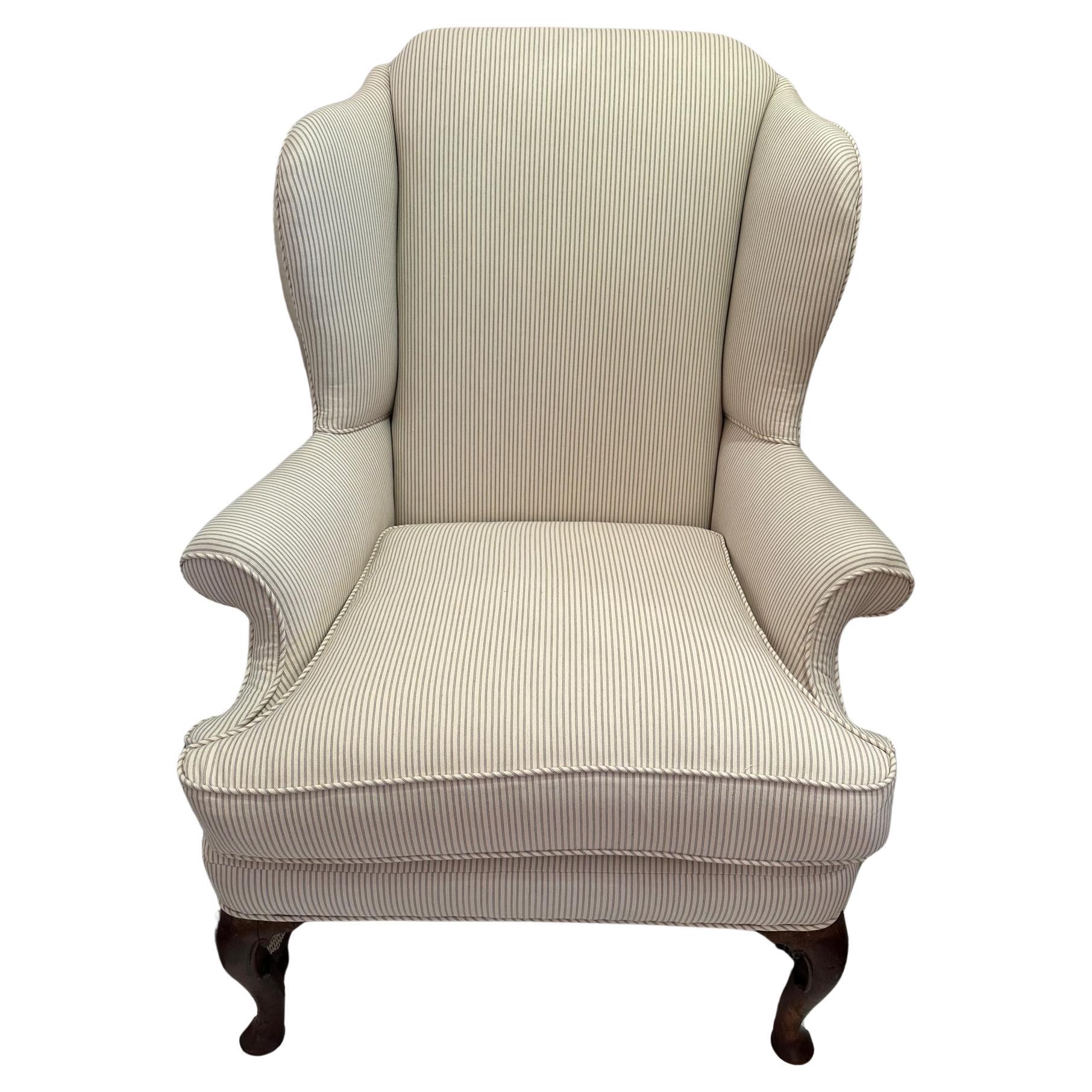 Classic Roomy and Beautifully Made Wingback Chair with New Upholstery ...