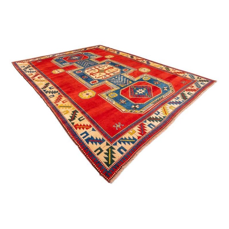 Classic Azeri Rug Wool Handmade Geometry Design. 4.10 x 3.05 m. at 1stDibs