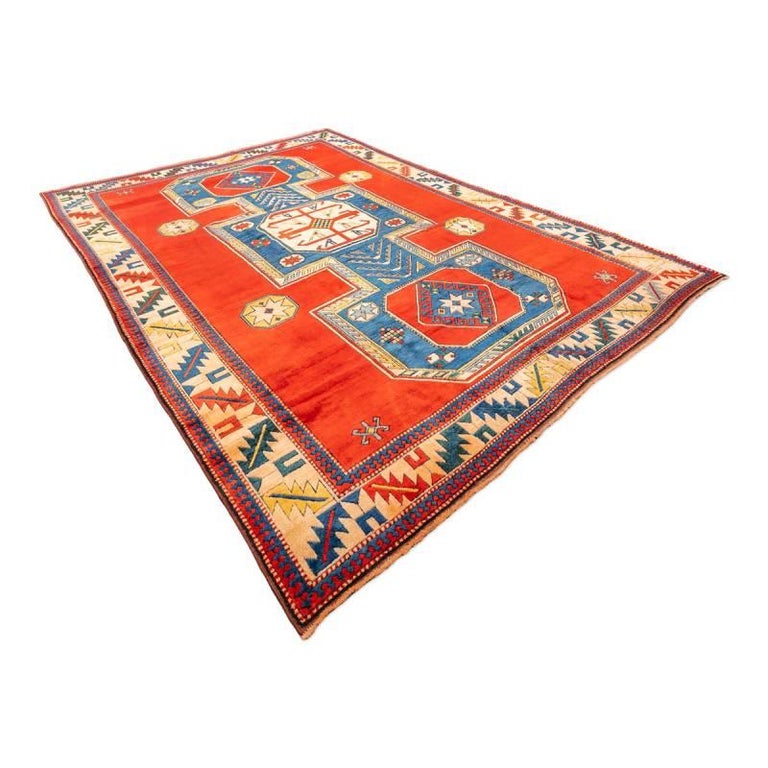 Classic Azeri Rug Wool Handmade Geometry Design. 4.10 x 3.05 m. at 1stDibs