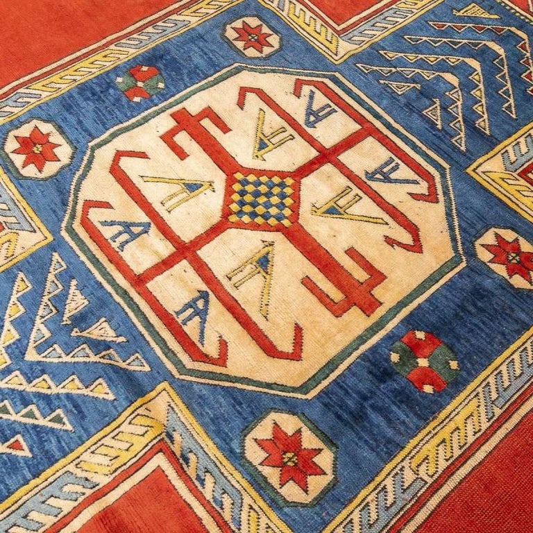 Classic Azeri Rug Wool Handmade Geometry Design. 4.10 x 3.05 m. at 1stDibs