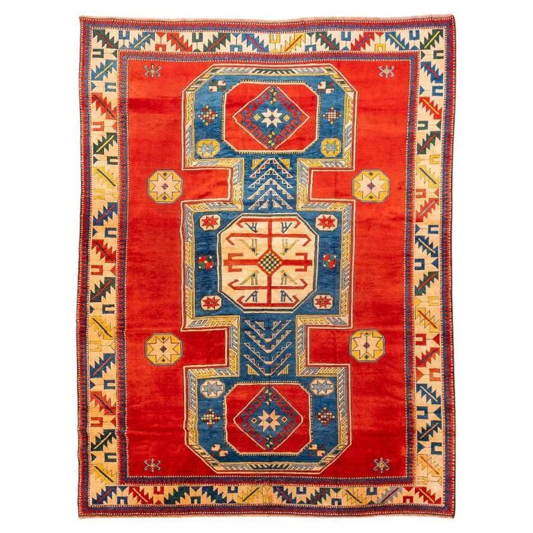 Classic Azeri Rug Wool Handmade Geometry Design. 4.10 x 3.05 m. at 1stDibs