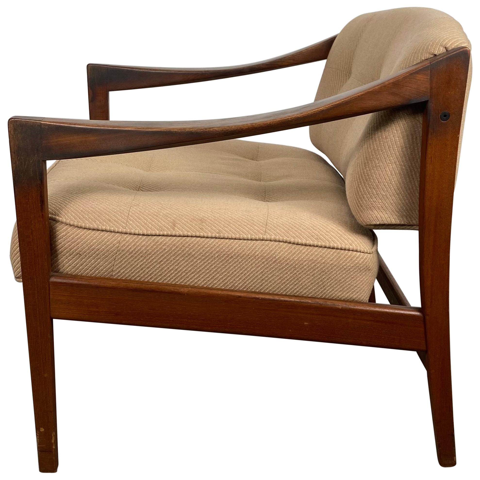 Danish Modern Walnut and Leather Armchair by Povl Dinesen For Sale at ...