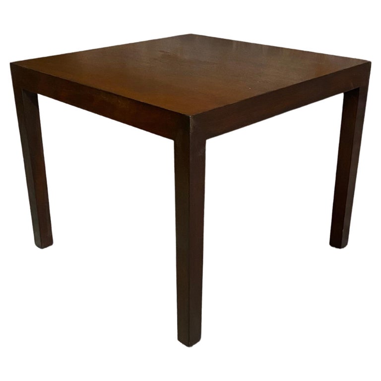 Classic Square Walnut Art Deco Parsons Table at 1stDibs