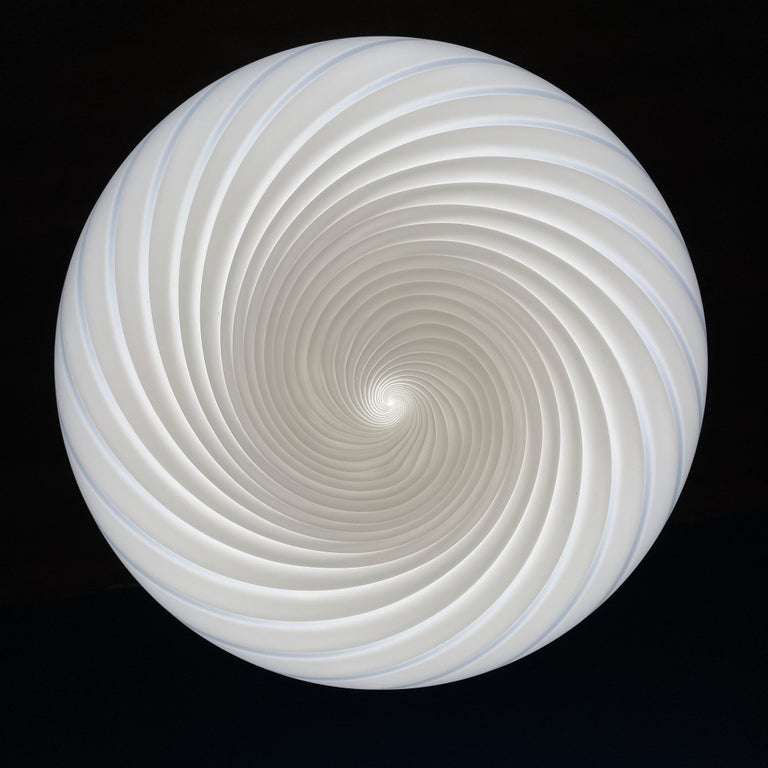 Classic Swirl Glass Pendant Lamp Italy 70s For Sale at 1stDibs
