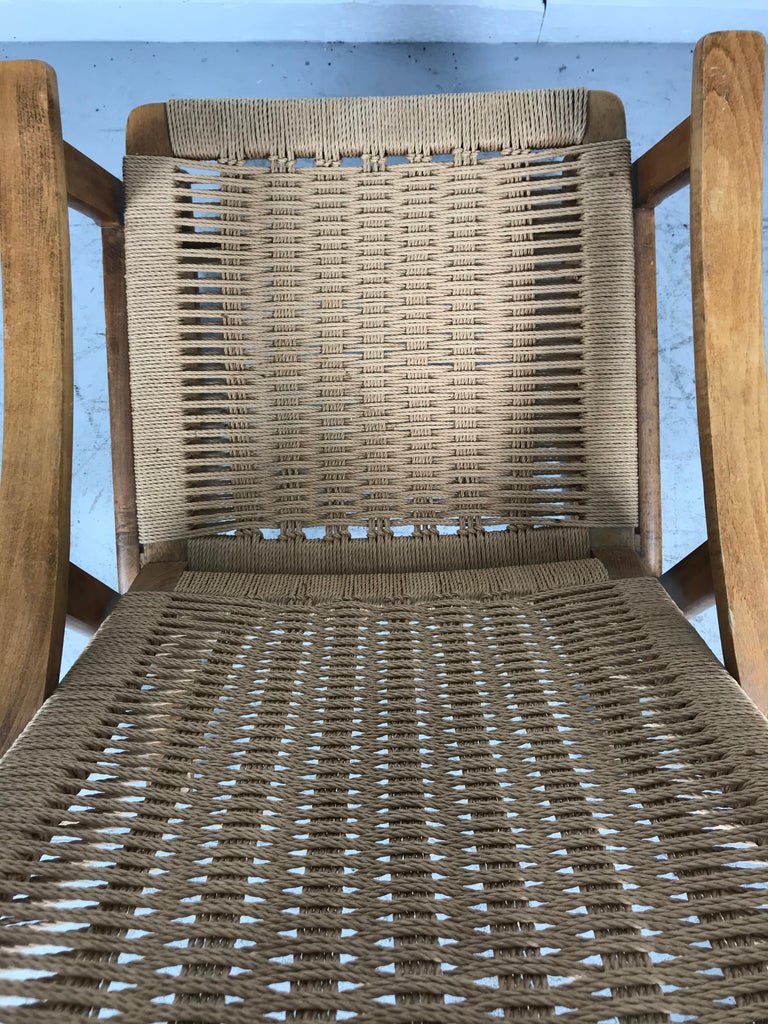 Classic Teak and Rope Rocker at 1stDibs