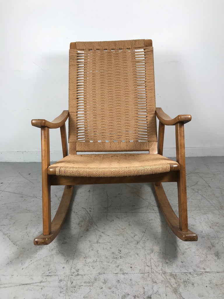 Classic Teak and Rope Rocker at 1stDibs