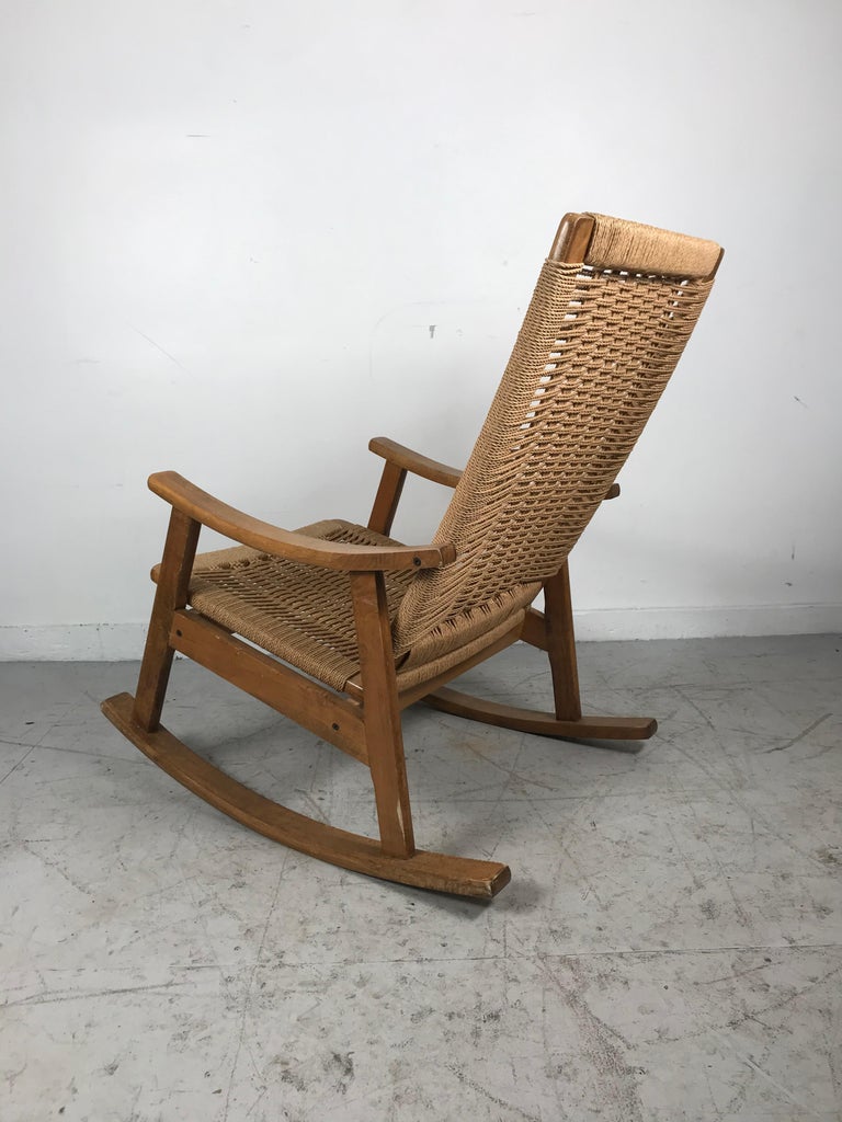 Classic Teak and Rope Rocker at 1stDibs