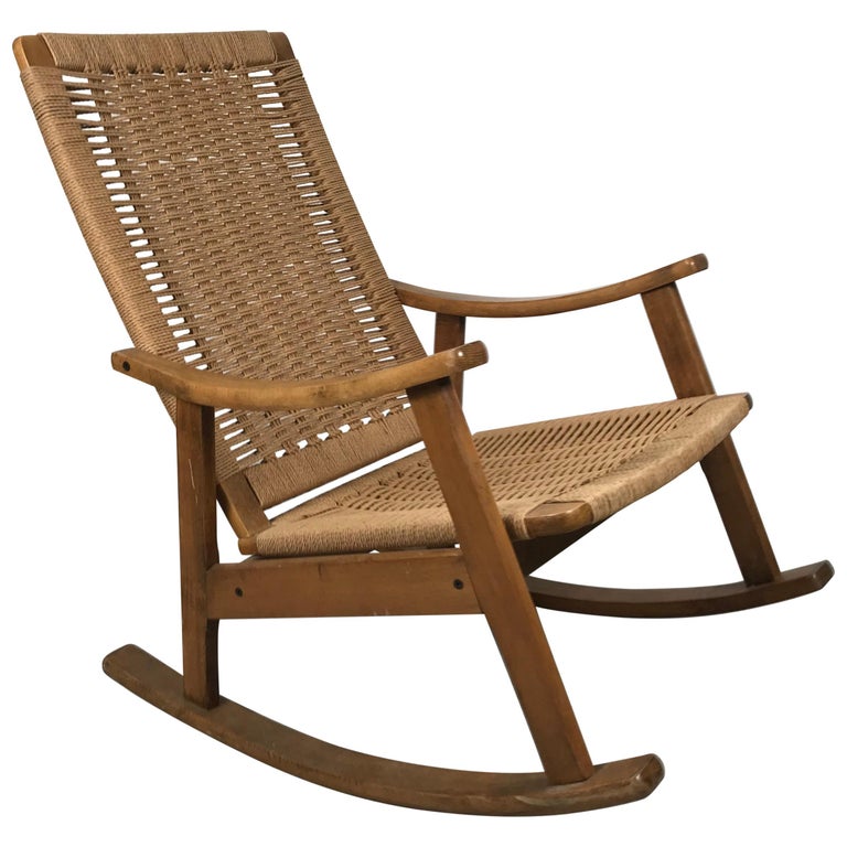 Classic Teak and Rope Rocker at 1stDibs