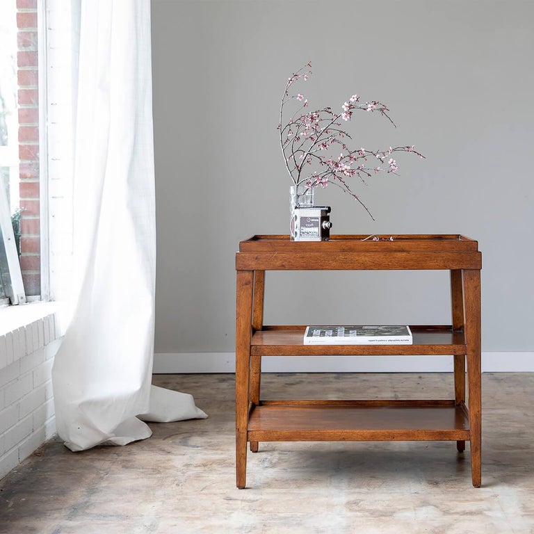 Classic Three-Tier Side Table, Mahogany Finish For Sale at 1stDibs