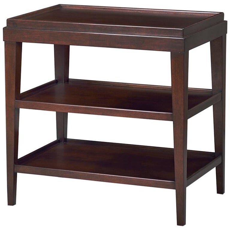 Classic Three-Tier Side Table, Mahogany Finish For Sale at 1stDibs