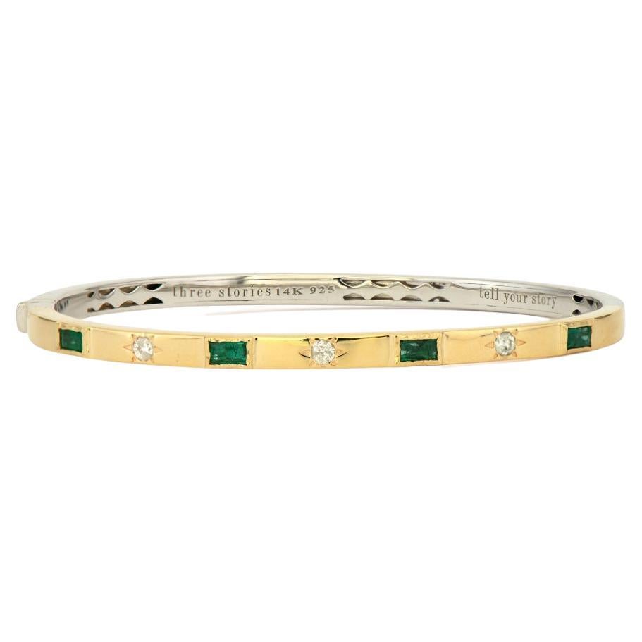 Emerald and Diamond Bangle For Sale at 1stDibs