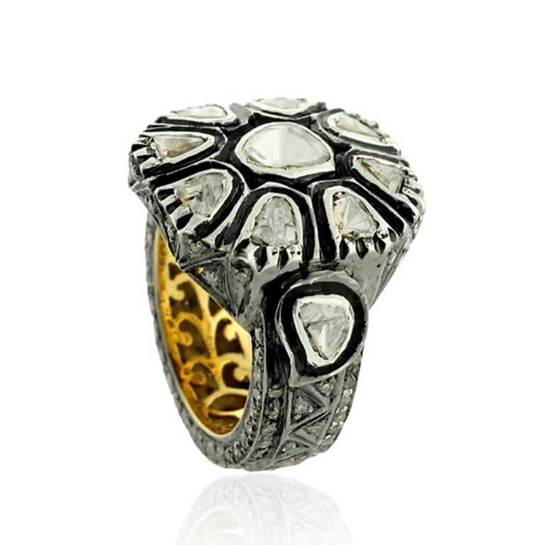 Classic Victorian Looking Rosecut Diamond Ring in Silver and Gold For ...