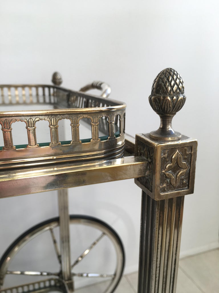 Classic Vintage French Silver Drinks Trolley or Bar Cart at 1stDibs