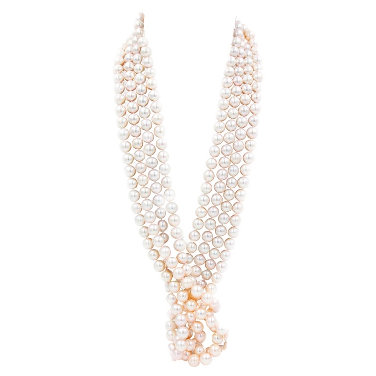 Classic White Cultured Japanese Akoya Pearl Luxury Glow Necklace 48 ...