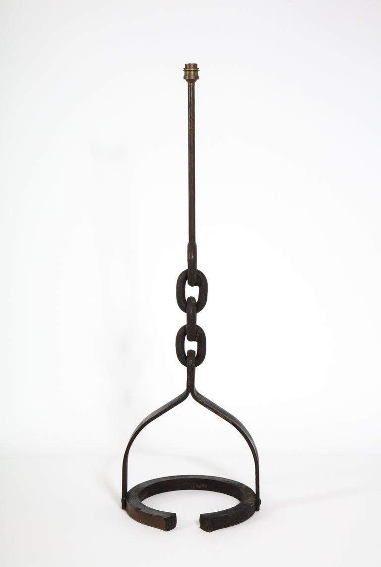 Classic Wrought Iron Chain Motif Table Lamp, France, 1960's For Sale at ...