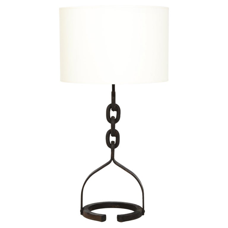 Classic Wrought Iron Chain Motif Table Lamp, France, 1960's For Sale at ...