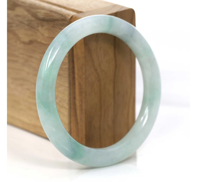 Classic Yellow- Green Real Jadeite Jade Bangle Bracelet #665 For Sale ...
