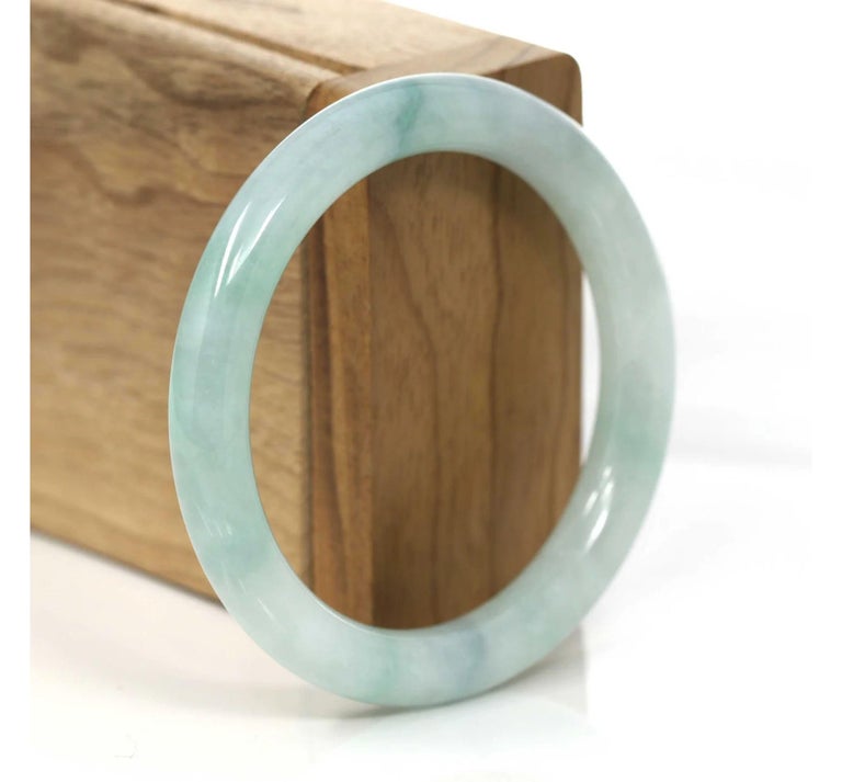 Classic Yellow- Green Real Jadeite Jade Bangle Bracelet #665 For Sale ...