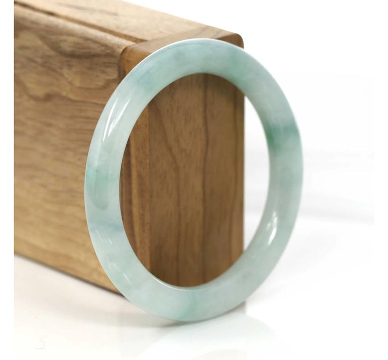 Classic Yellow- Green Real Jadeite Jade Bangle Bracelet #665 For Sale ...
