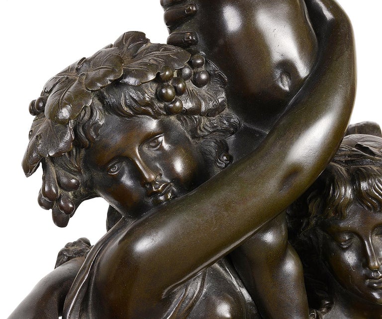 Classical 19th Century Bronze Group of Two Maidens Carry a Cherub at ...