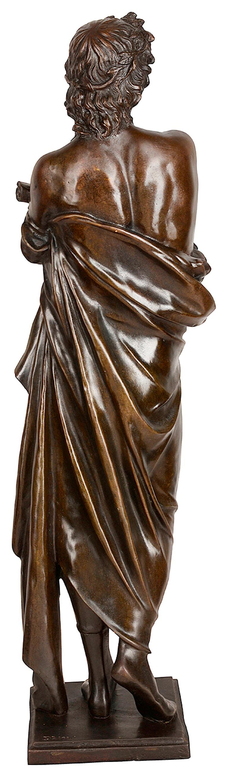 Classical 19th Century Bronze Statue of a Roman Scholar For Sale at 1stDibs
