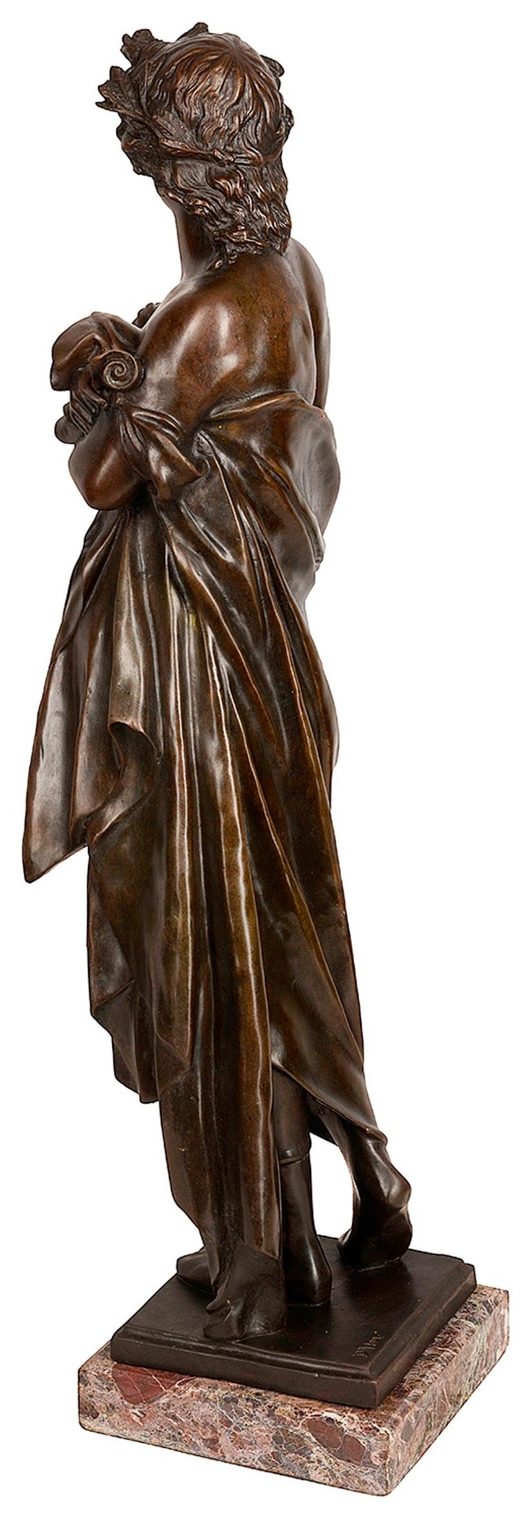 Classical 19th Century Bronze Statue of a Roman Scholar For Sale at 1stDibs