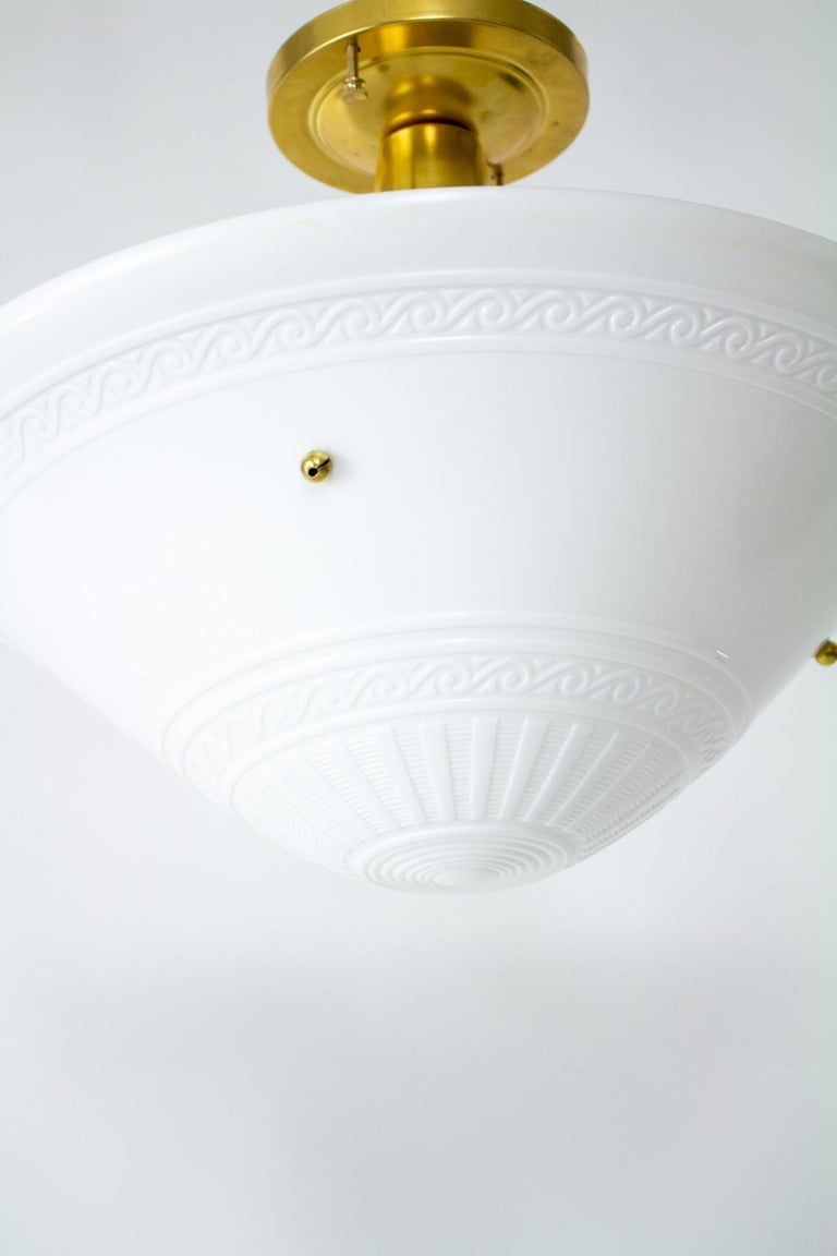 Classical and Modern Cast Glass Conical Pendant Light For Sale at 1stDibs