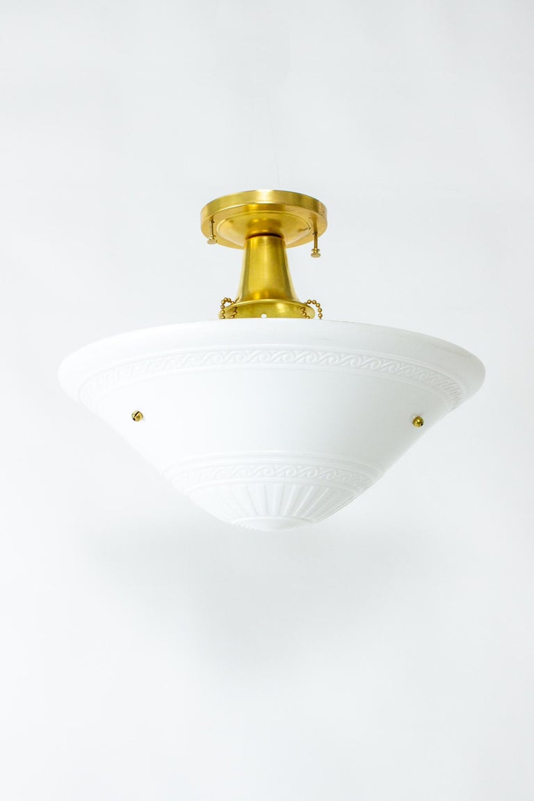 Classical and Modern Cast Glass Conical Pendant Light For Sale at 1stDibs