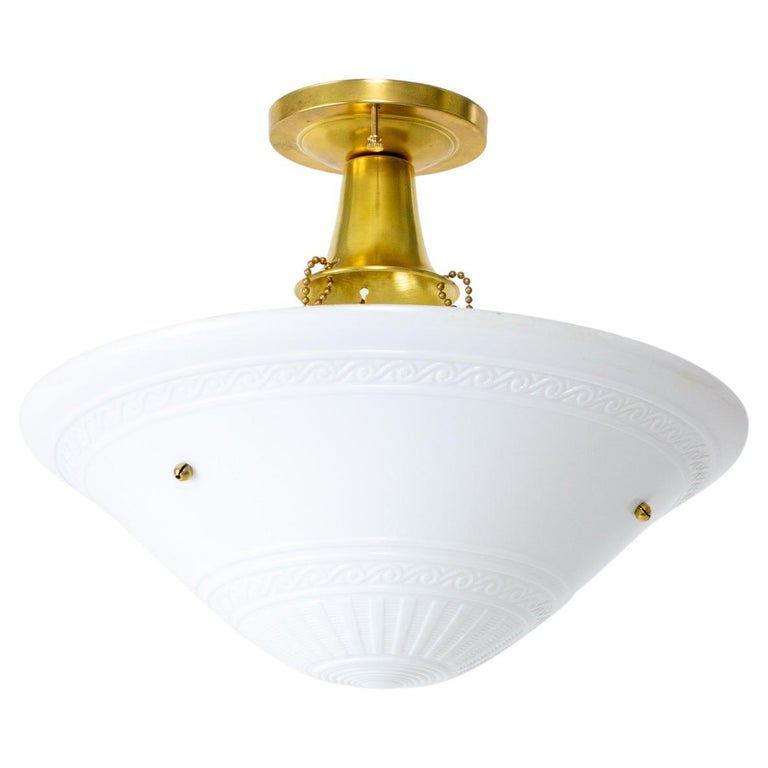 Classical and Modern Cast Glass Conical Pendant Light For Sale at 1stDibs