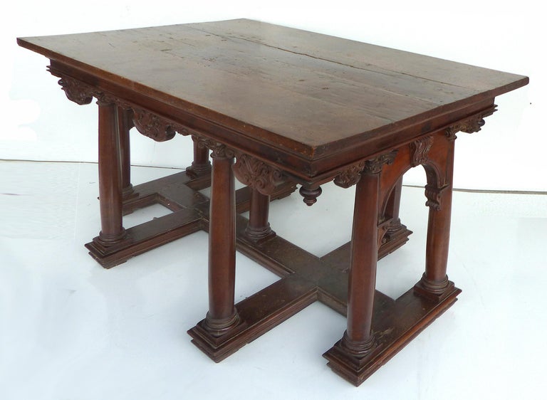 Classical Antique Library Center Table with Ionic Columns For Sale at ...