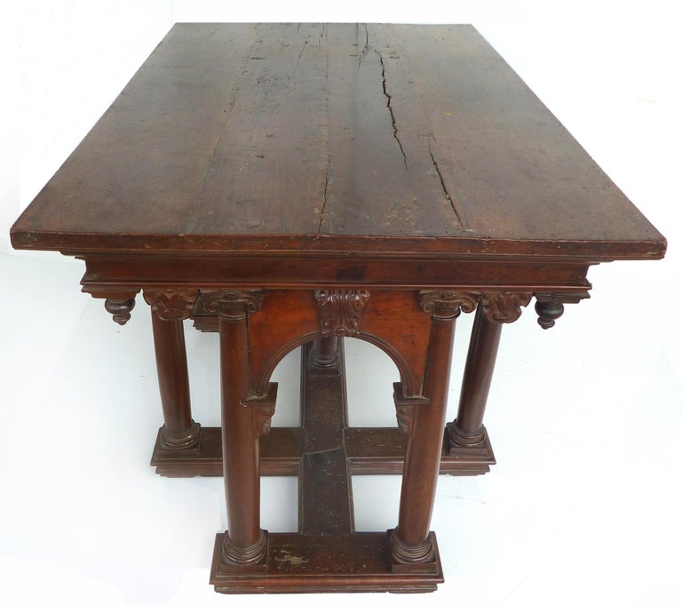 Classical Antique Library Center Table with Ionic Columns For Sale at ...