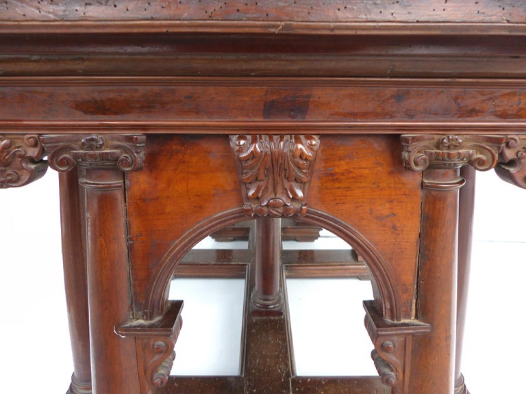 Classical Antique Library Center Table with Ionic Columns For Sale at ...