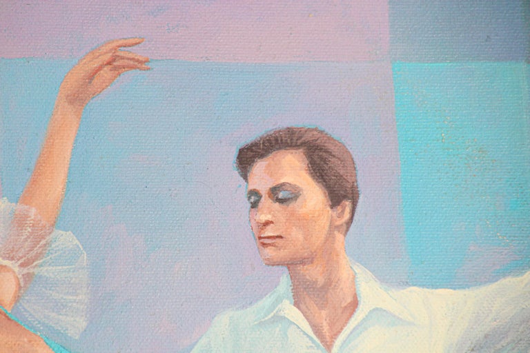 Classical Ballet Dancers Large Oil Painting on Canvas For Sale at 1stDibs