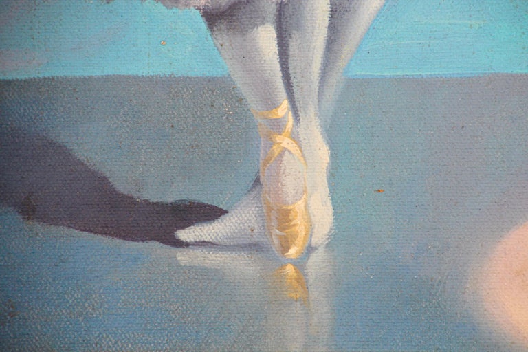 Classical Ballet Dancers Large Oil Painting on Canvas For Sale at 1stDibs