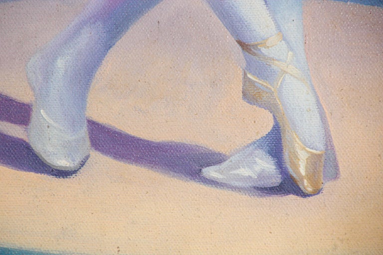 Classical Ballet Dancers Large Oil Painting on Canvas For Sale at 1stDibs