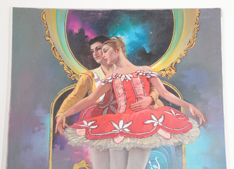 Classical Ballet Dancers Oil Painting on Canvas For Sale at 1stDibs